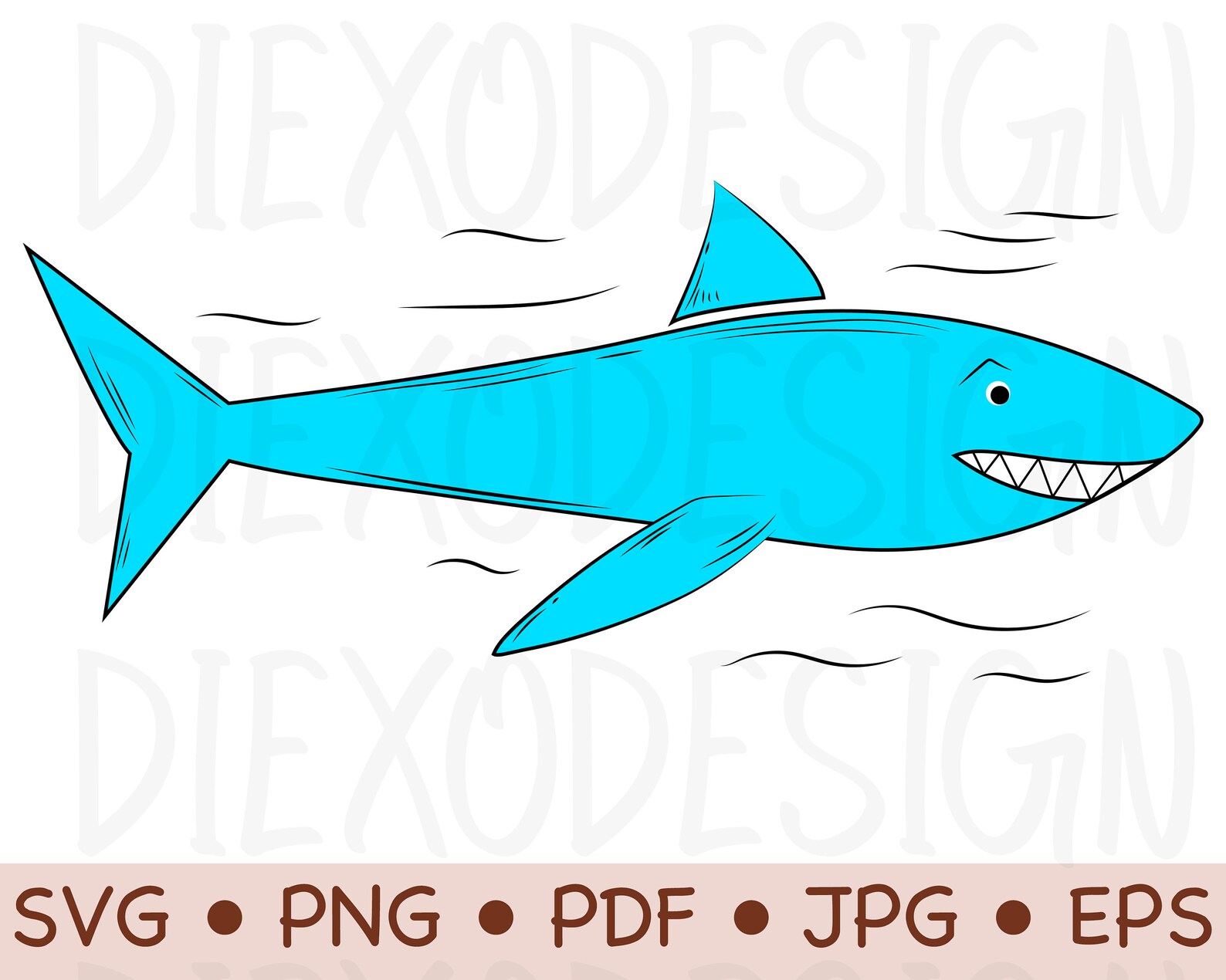 Shark PNG , Cute Shark SVG, Blue Shark Clipart, Shark Vector, Shark ...