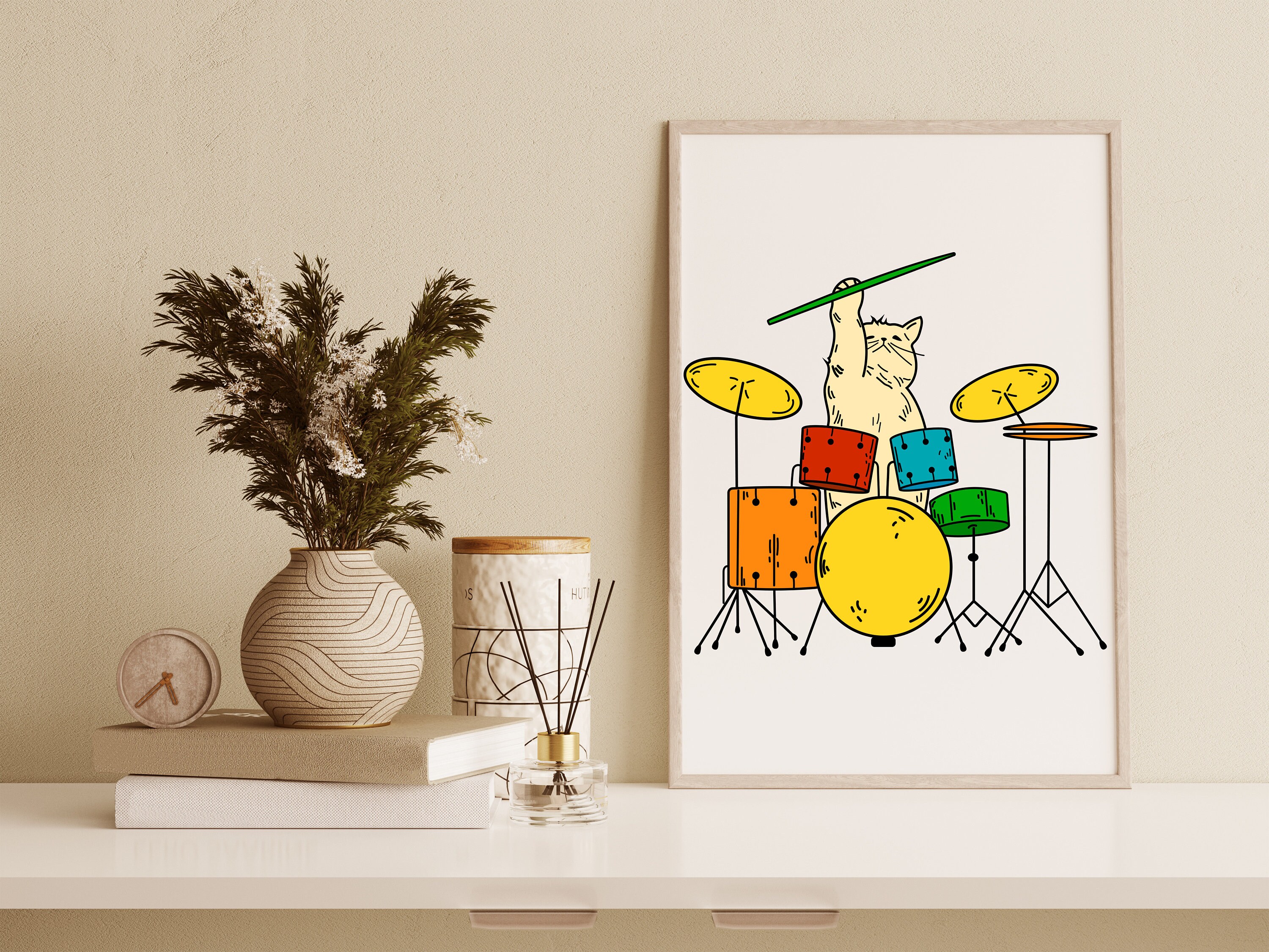 Drummer Cat SVG, Cat Drummer PNG, Rockstar Cat Svg, Cool Cat Clipart ...