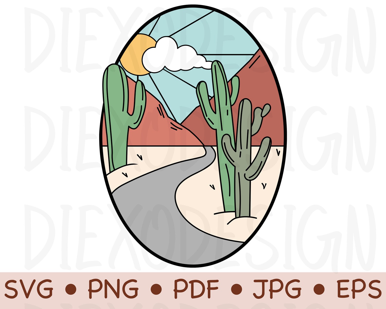 Western PNG, Desert Png, Cactus SVG, Western Scene Clipart, Cactus ...