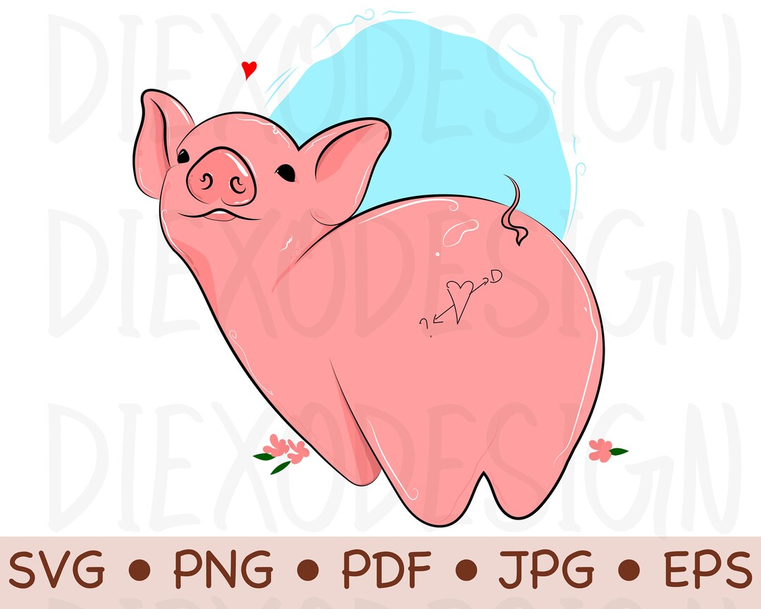 Pig PNG, Cute Pig SVG, Pigs Png, Swine Clipart, Farmyard Animals ...