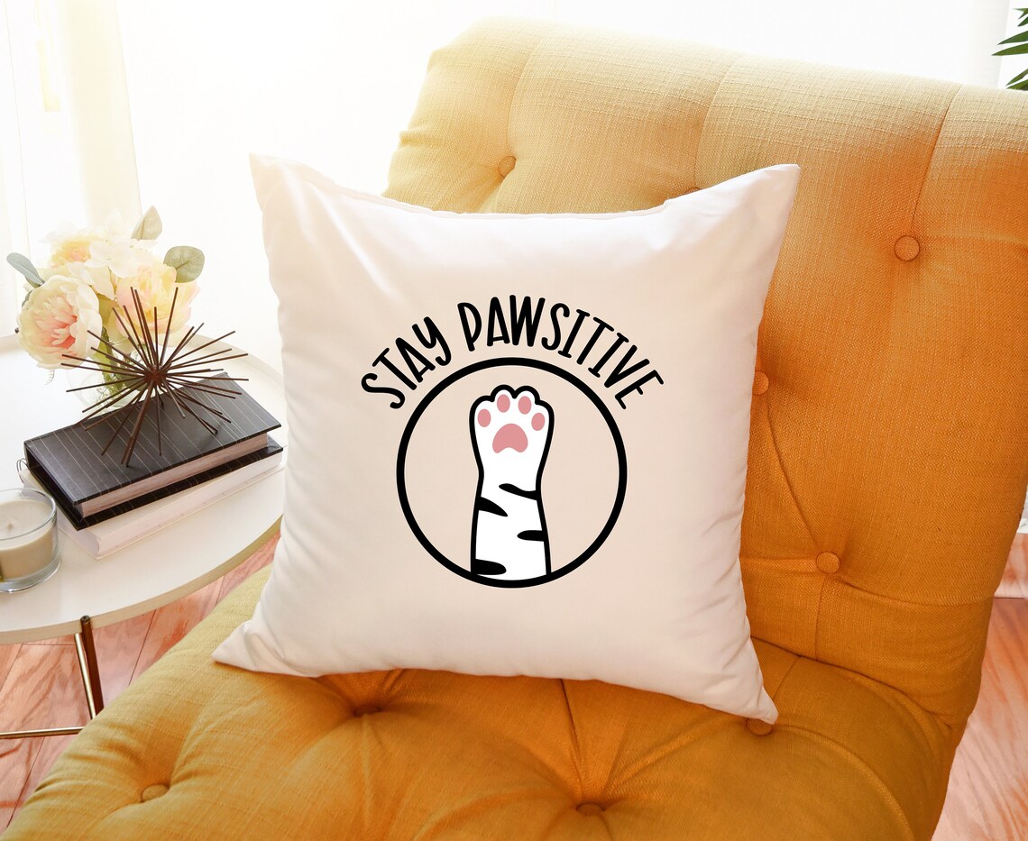 Stay Pawsitive SVG Cat Paw PNG Stay Positive Clipart Kitten - Etsy