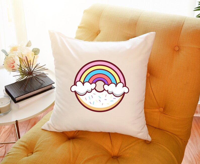 Rainbow Donut PNG, Cute Rainbow SVG, Cartoon Donut Clipart, Rainbow ...
