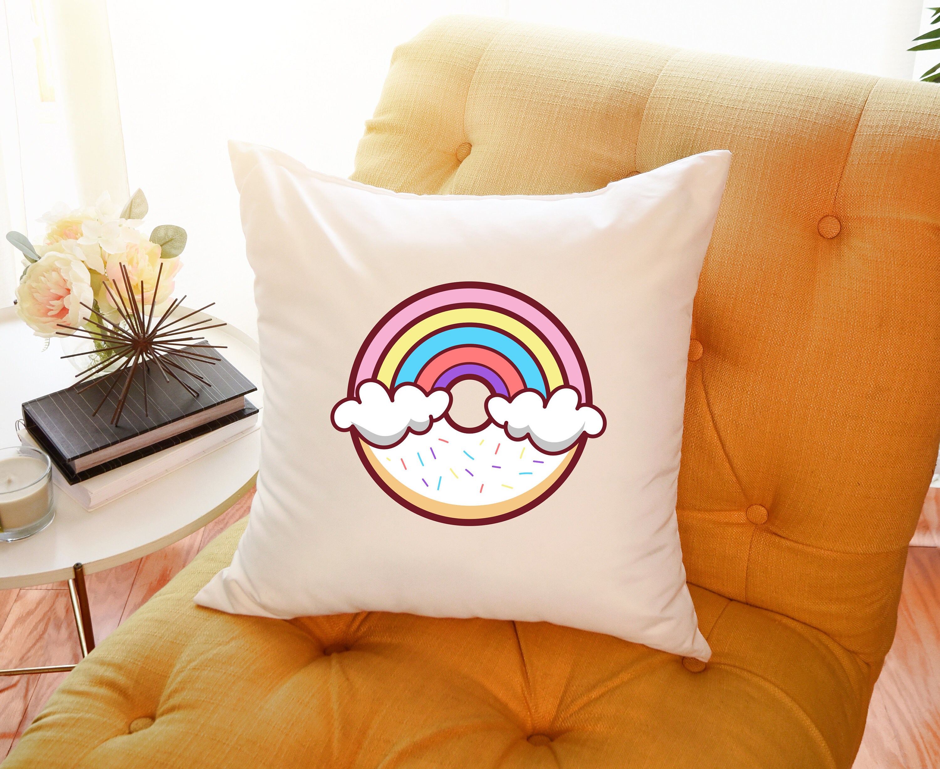 Rainbow Donut PNG, Cute Rainbow SVG, Cartoon Donut Clipart, Rainbow ...