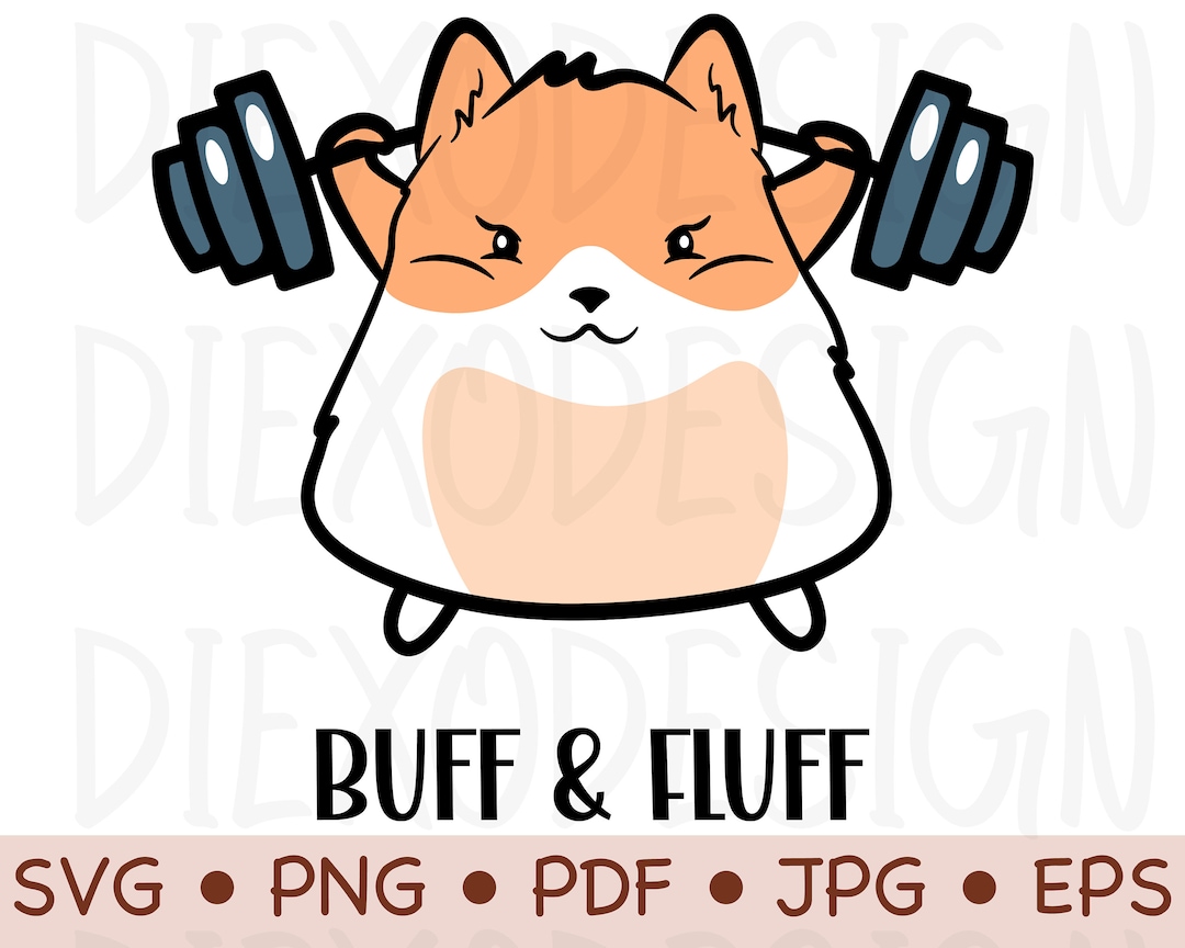 Buff and Fluff PNG, Hamster SVG, Crossfit Clipart, Gym Svg, Funny Gym ...
