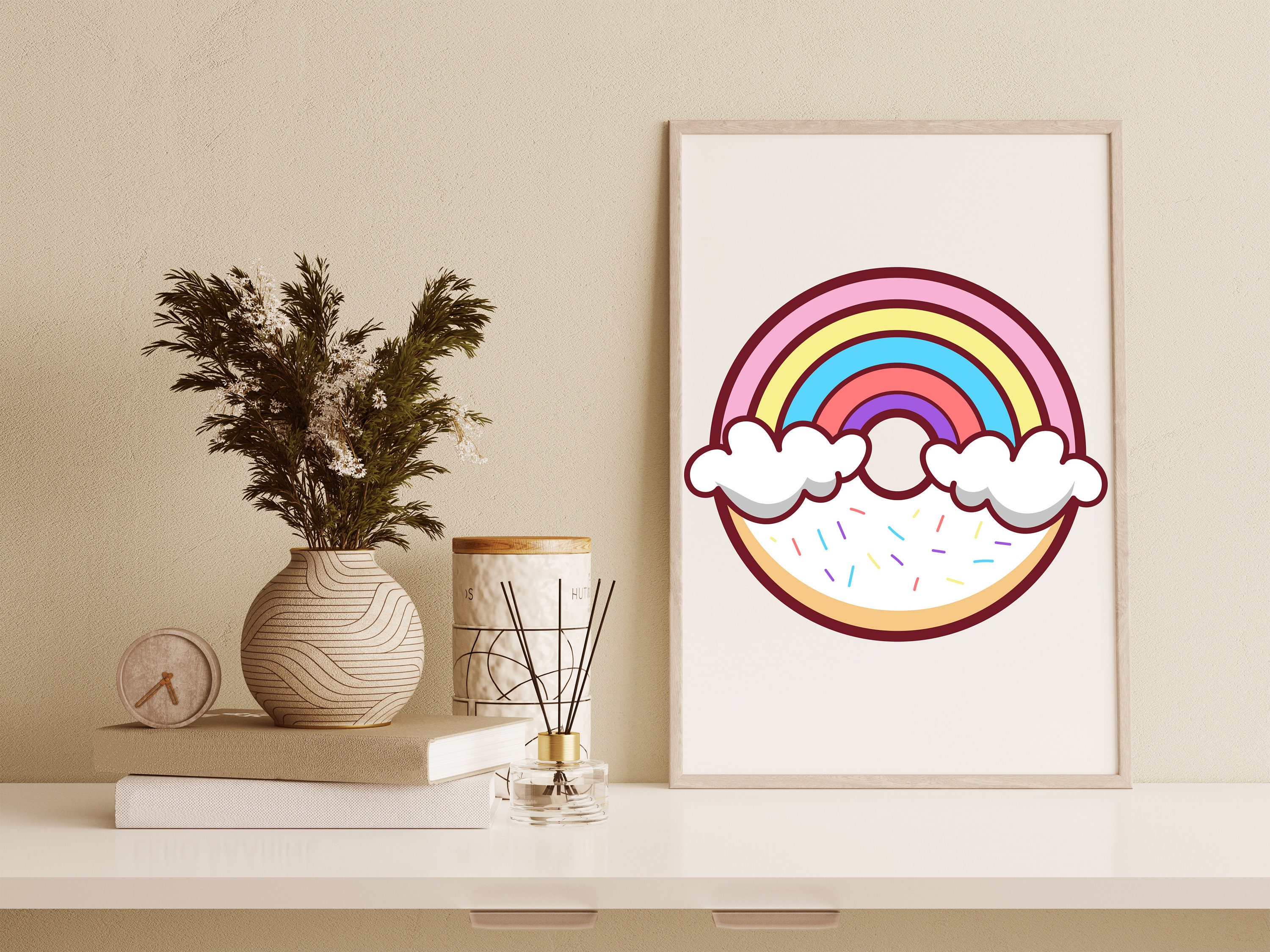 Rainbow Donut PNG, Cute Rainbow SVG, Cartoon Donut Clipart, Rainbow ...