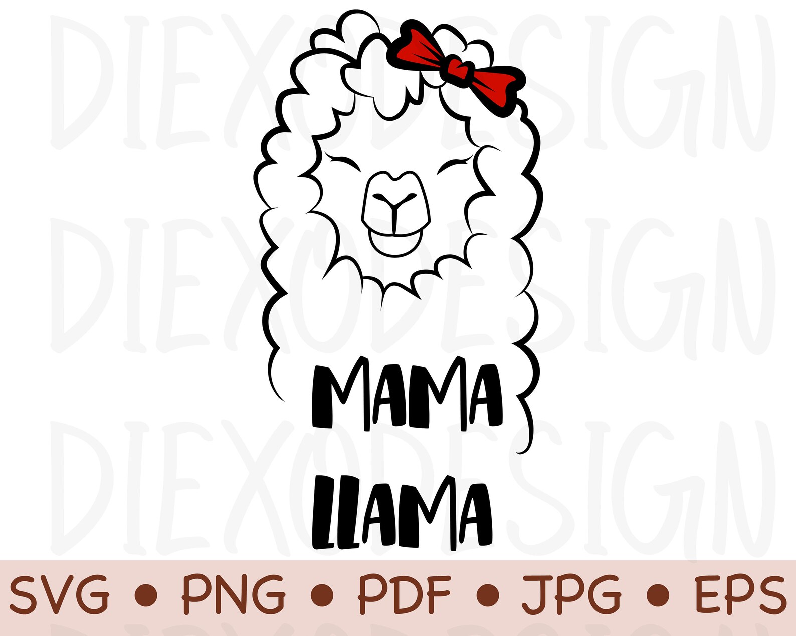 Mama Llama PNG, Llama Face SVG, Cartoon Llama Clipart, Mama Llama ...