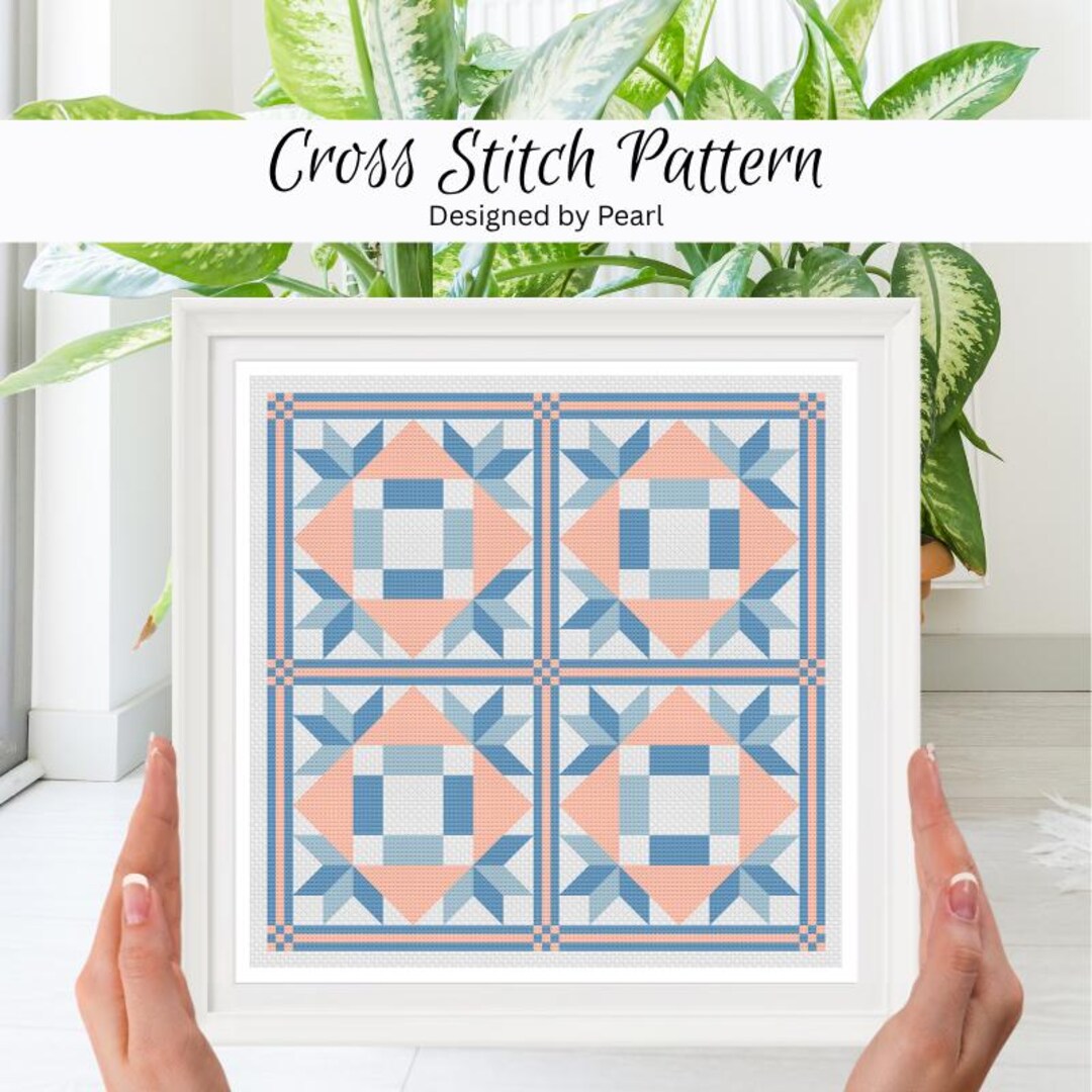 Swallows and Diamonds Cross Stitch Pattern, Quilt Block Design, PDF ...
