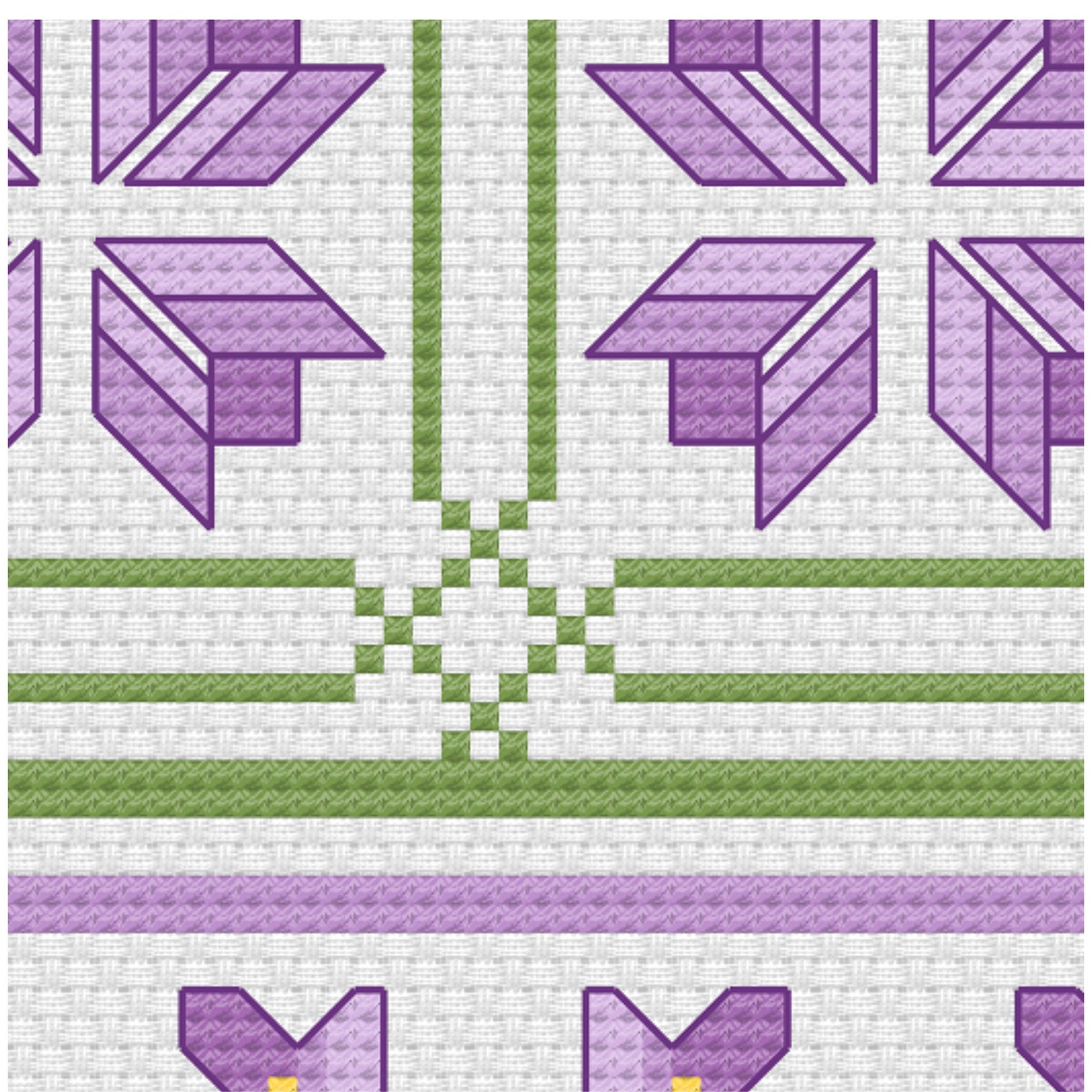 Cross Stitch Quilt Block Pattern, Traditional Floral Sampler Design ...