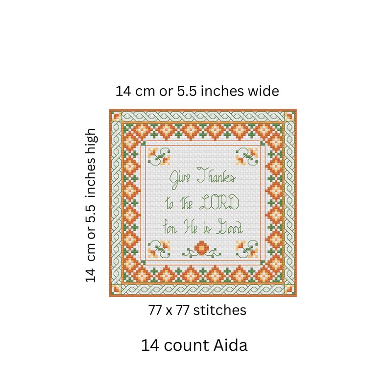 Counted Cross Stitch Pattern Christian, Autumn, Thanksgiving Design ...