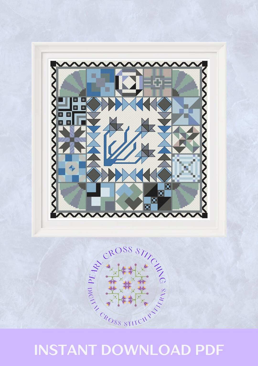 Cross Stitch Quilt Block Pattern Modern and Traditional Quilt Block ...