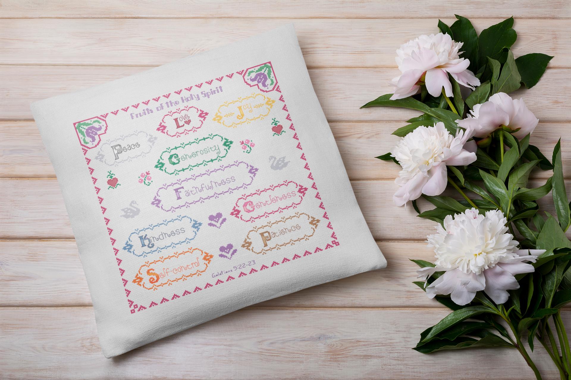 Fruits of the Holy Spirit Cross Stitch Pattern: Christian Bible Verse ...