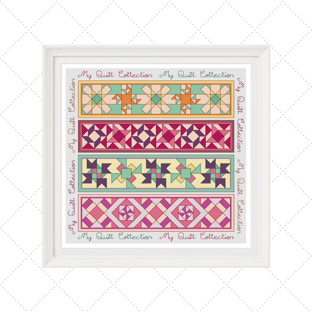 Quilt Block Cross Stitch Pattern, Quilt Block Sampler Collection PCS25 ...