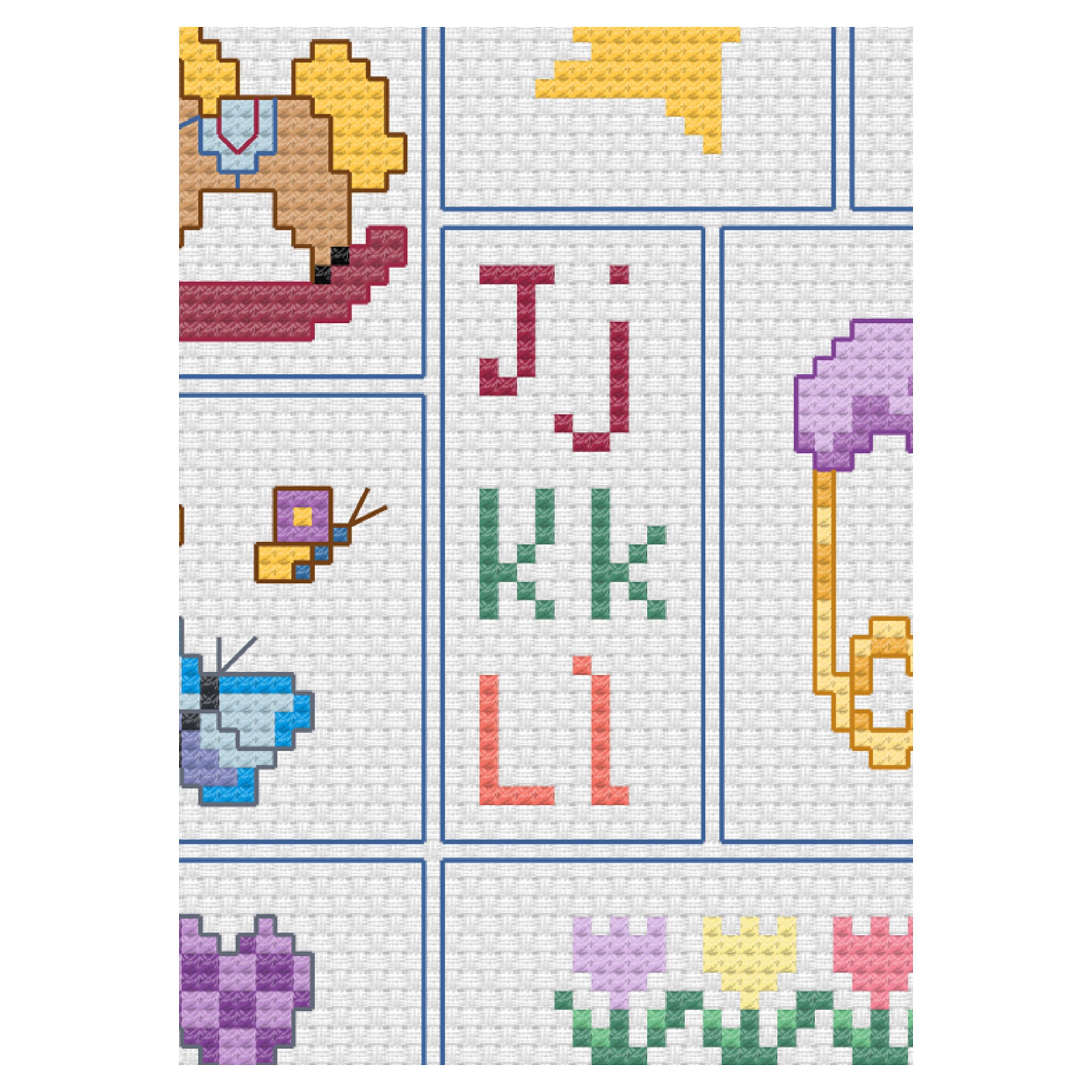 Counted Cross Stitch Motifs Sampler, Alphabet and Numbers, PDF Cross ...