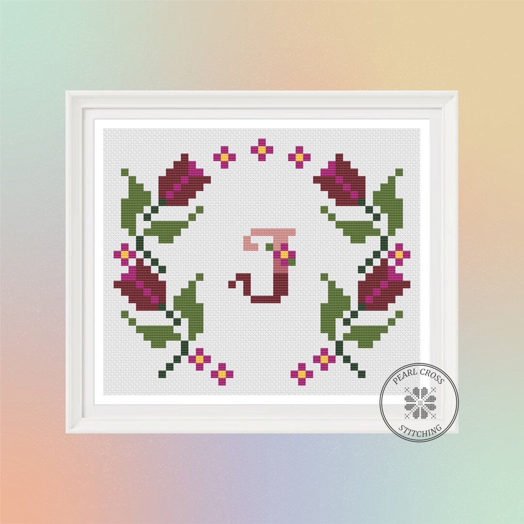 Monogram Letter J Cross Stitch Alphabet PDF Pattern Counted - Etsy