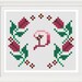 Monogram Cross Stitch Pattern, Initial D, Alphabet and Floral Design ...