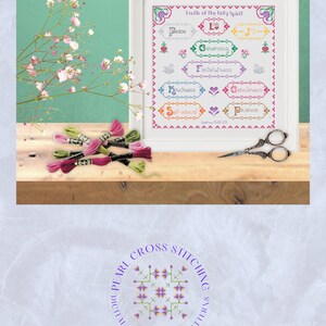 Fruits of the Holy Spirit Cross Stitch Pattern: Christian Bible Verse ...