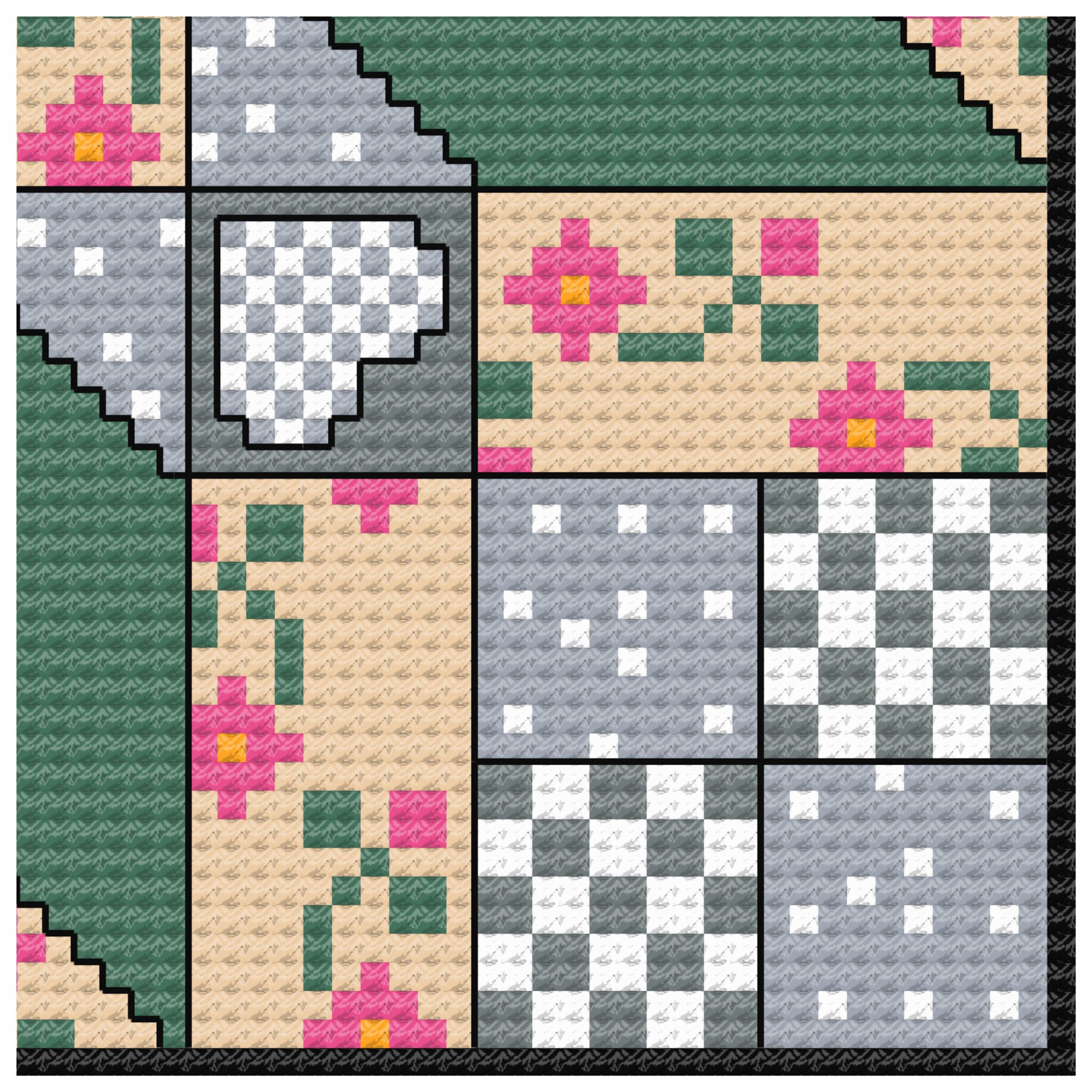 Eight Point Star Quilt Block Cross Stitch Pattern, Traditional Quilt ...