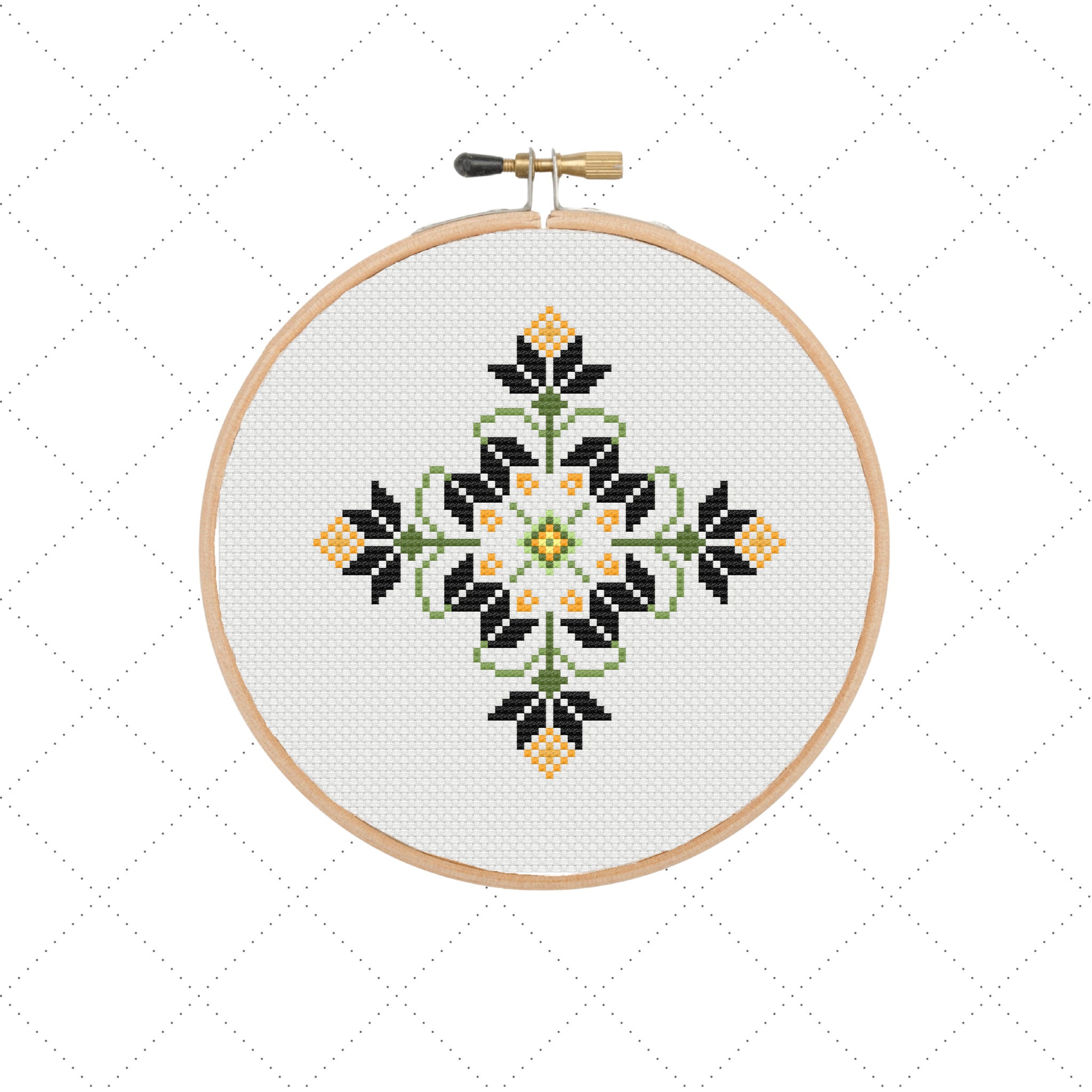 Cross Stitch Pattern, Easy to Stitch Geometric/floral Design, PDF ...