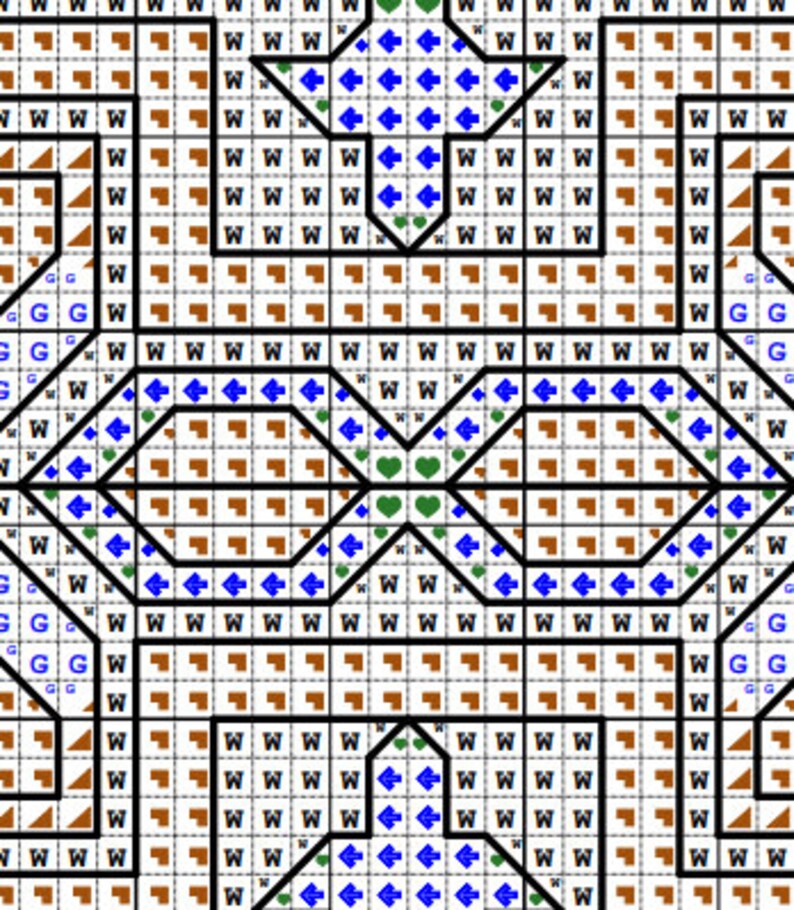 Cross Stitch Pattern, Mediterranean Tile Geometric Design, PDF Pattern Instant Digital Download ...