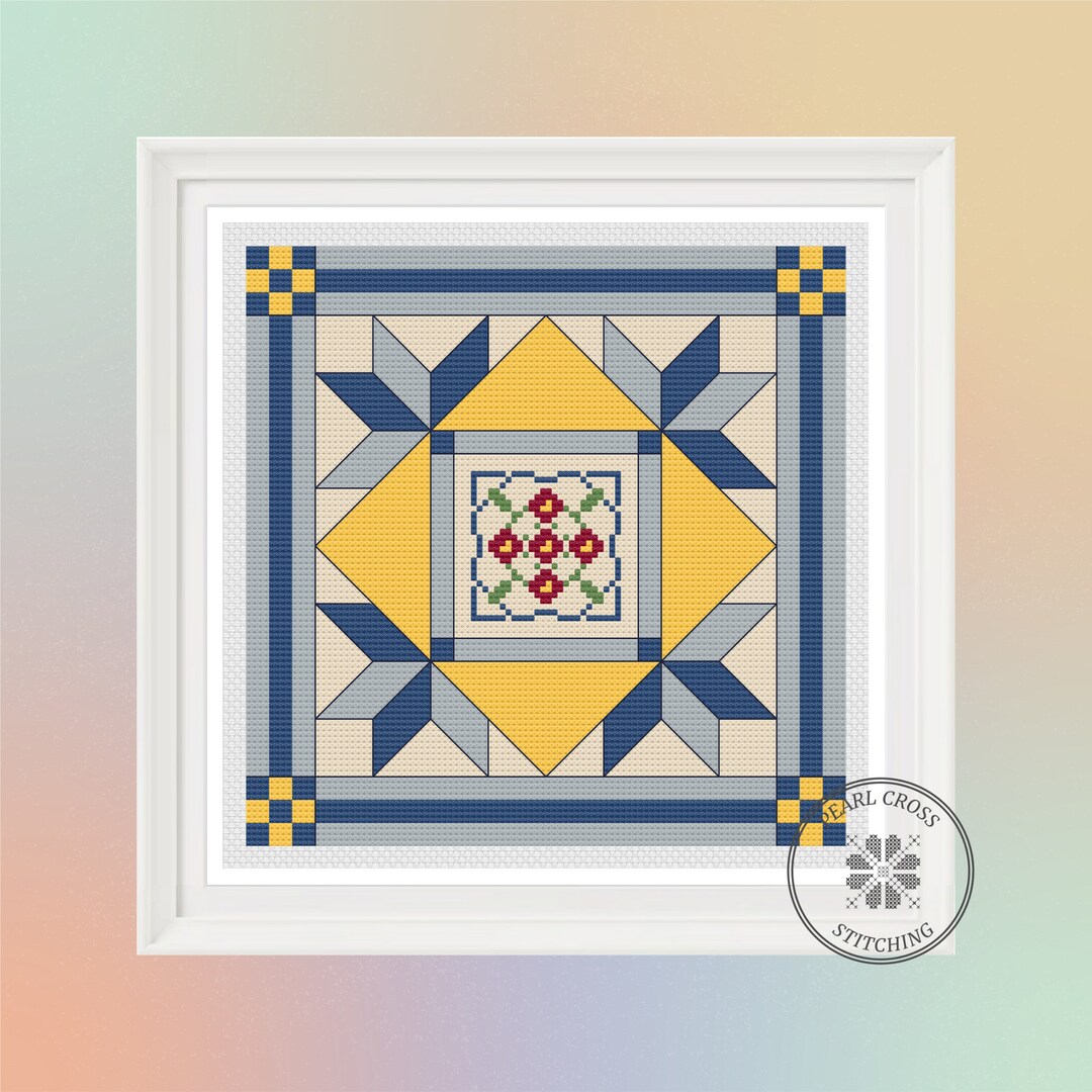 Quilt Block Cross Stitch Pattern Traditional Shallows and - Etsy