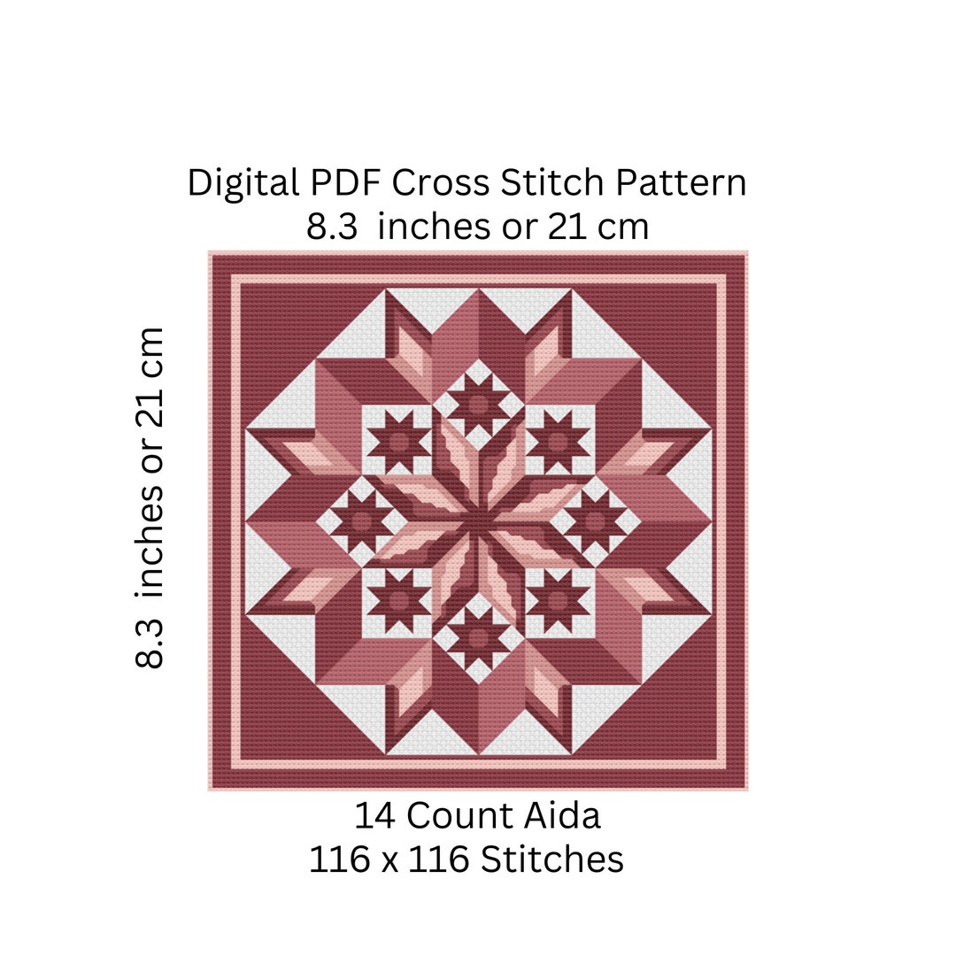 Cross Stitch Ferris Wheel Quilt Block Pattern Traditional Quilt Block ...