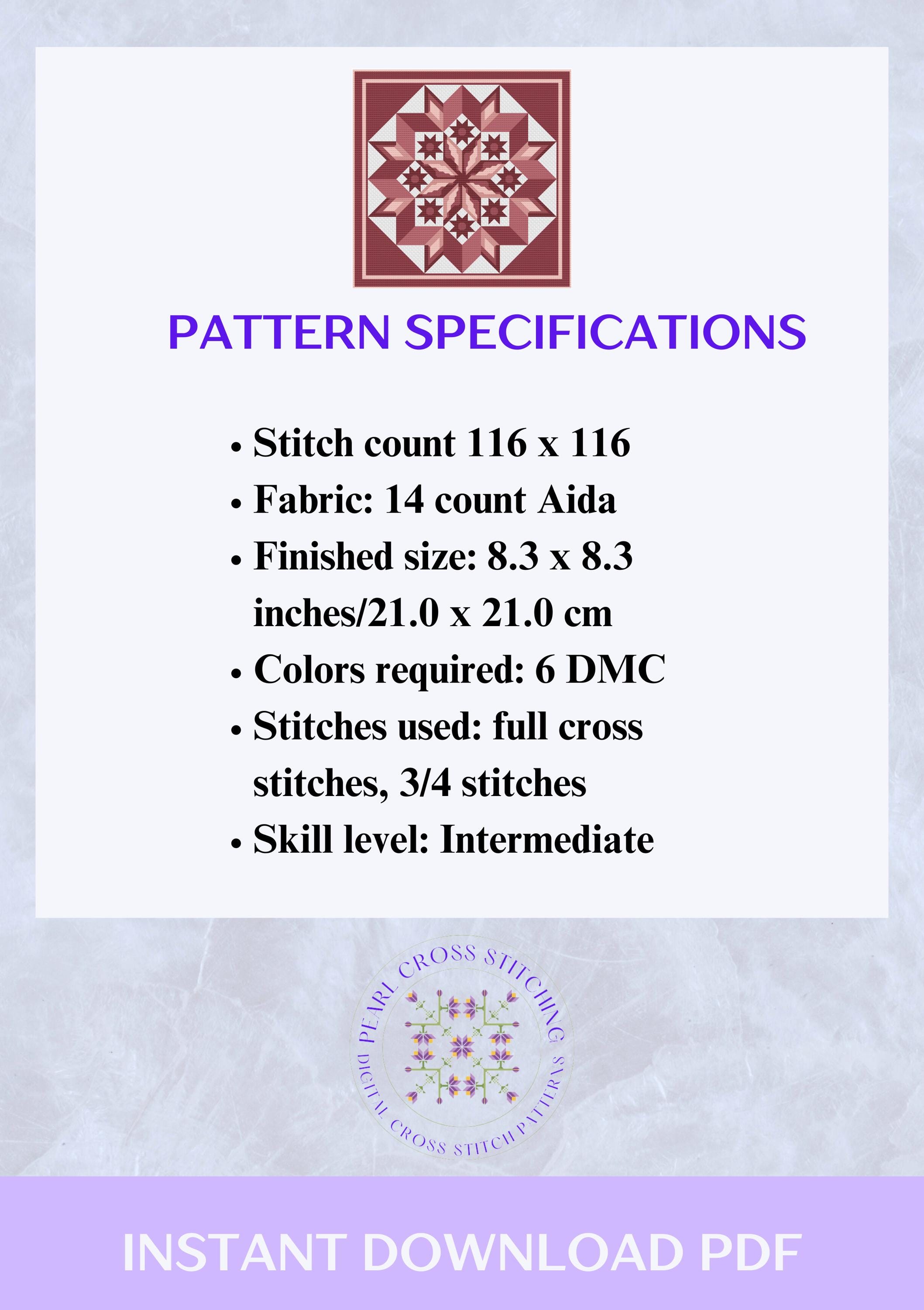 Cross Stitch Ferris Wheel Quilt Block Pattern; Traditional Quilt Block ...