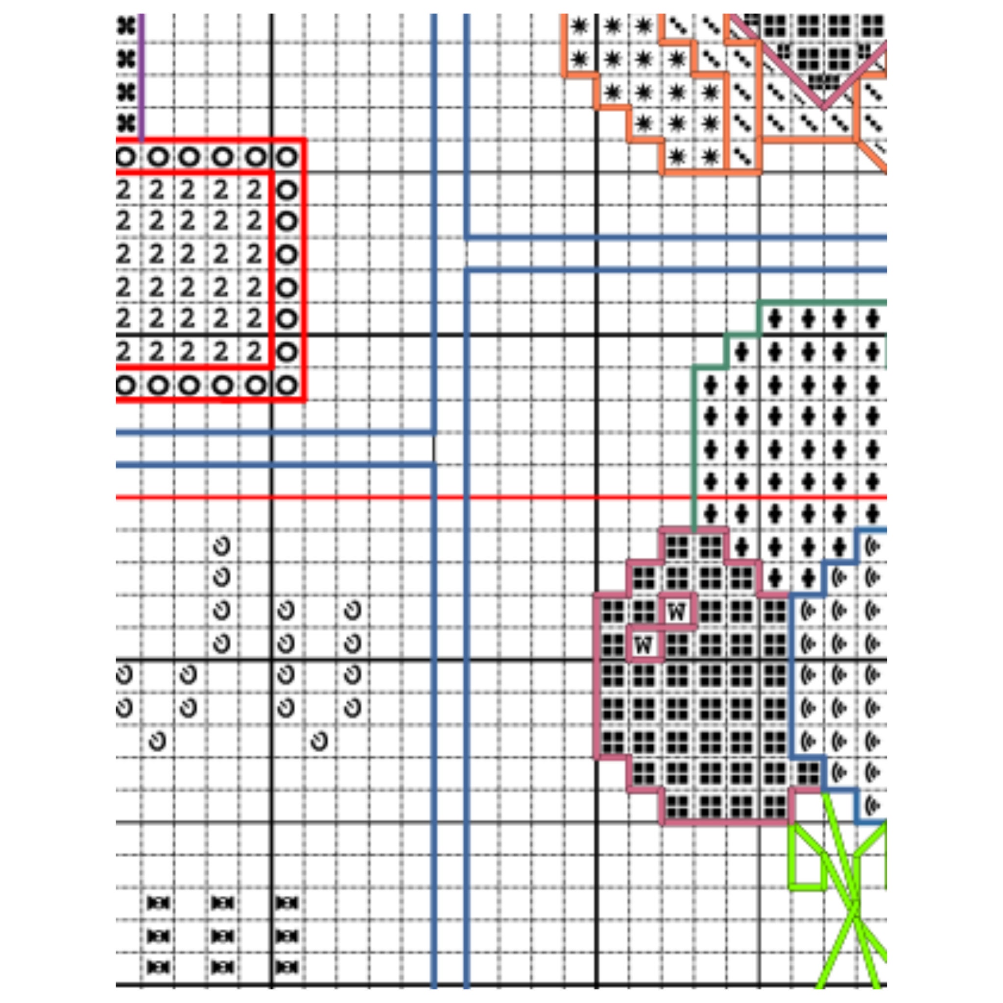 Counted Cross Stitch Motifs Sampler, Alphabet and Numbers, PDF Cross ...