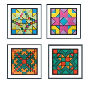 Quilt Block Cross Stitch Pattern, Twenty Traditional and Modern Designs ...