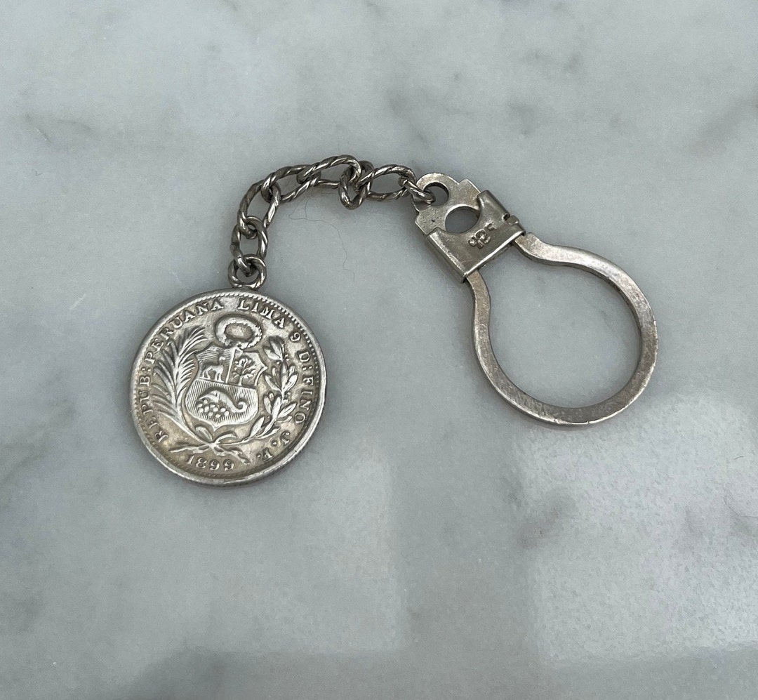Peruvian Firme Y Feliz Por La Union 1899 Silver Coin With Keyring - Etsy