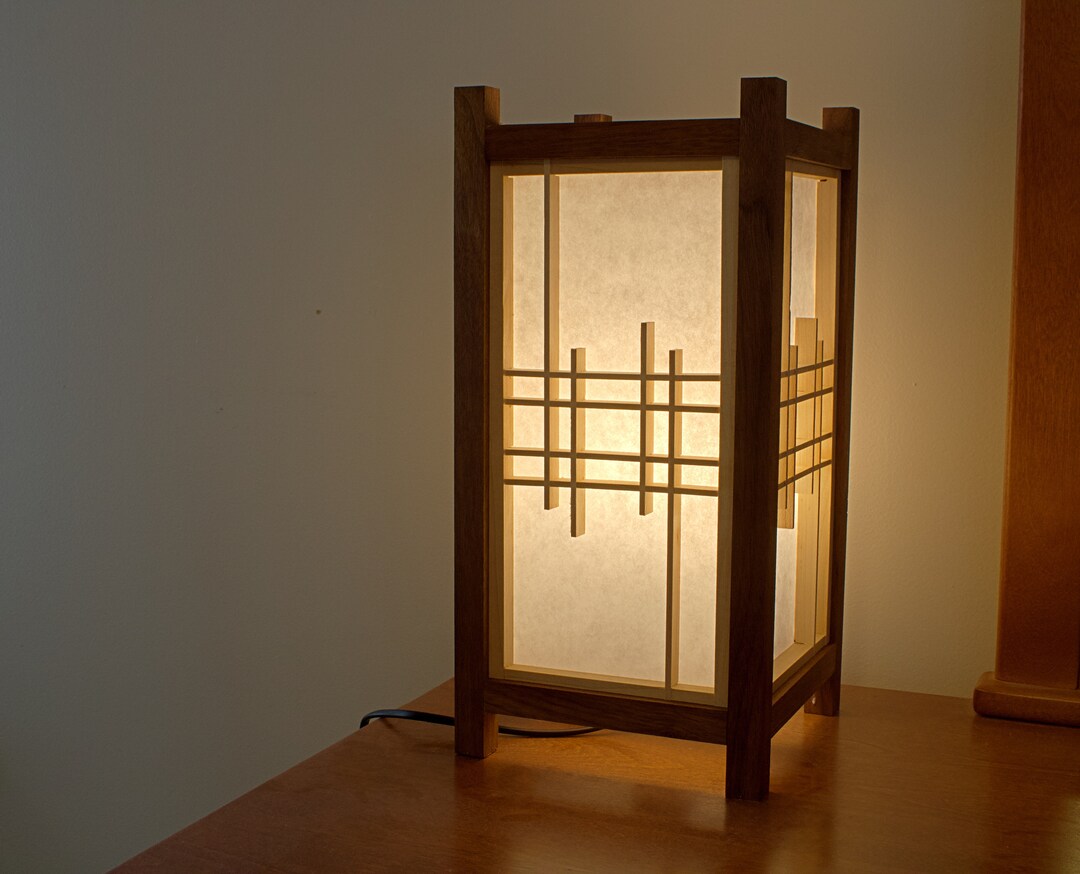 Handmade Japanese Shoji Table Lamp 15 With Kumiko Free Shipping - Etsy