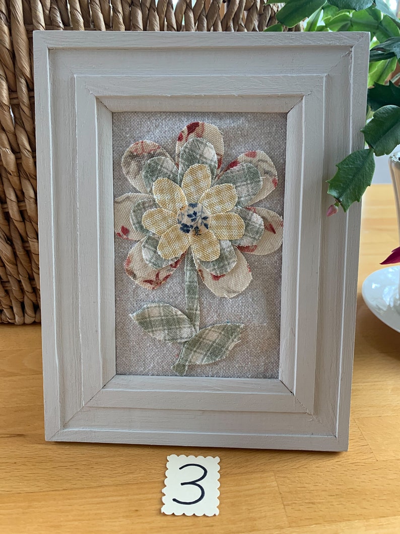 Framed Flower Fabric Art - Etsy