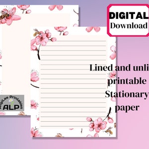 Watercolor Floral Stationary,printable Paper,instant Download,floral ...