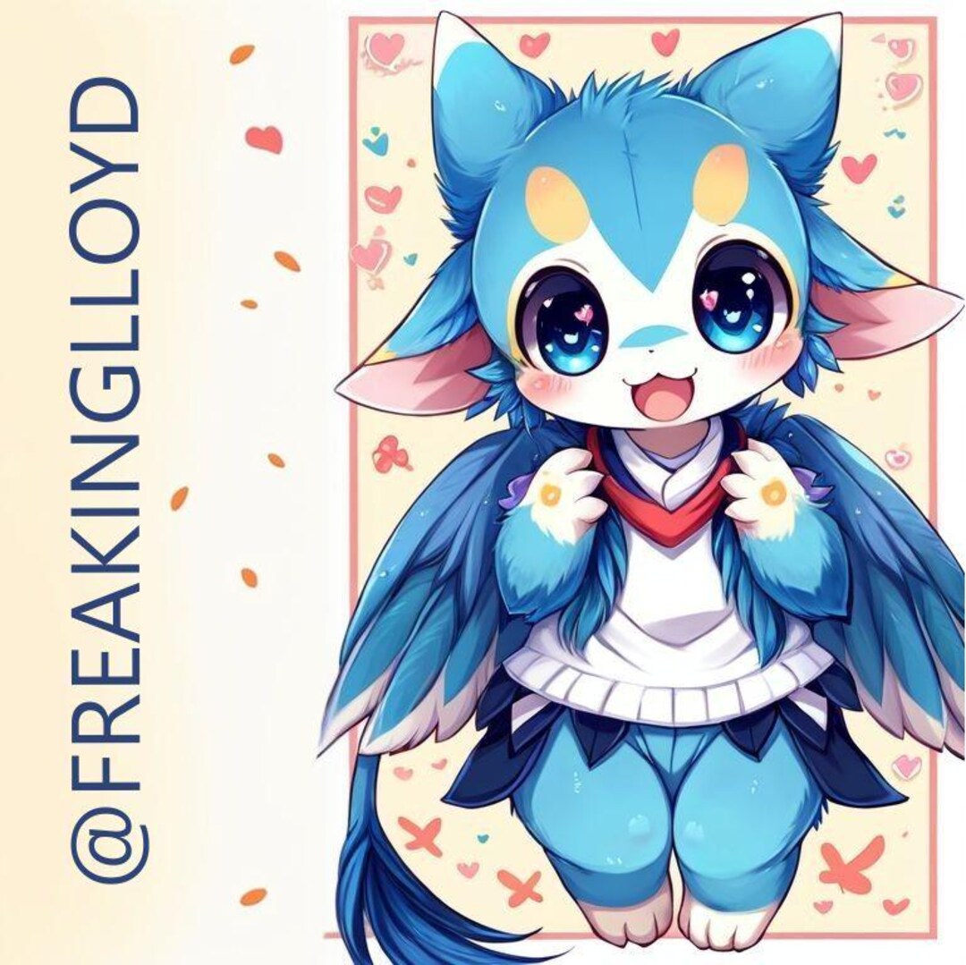 Fursona Avali Furry Adopt Chibi Art - Etsy