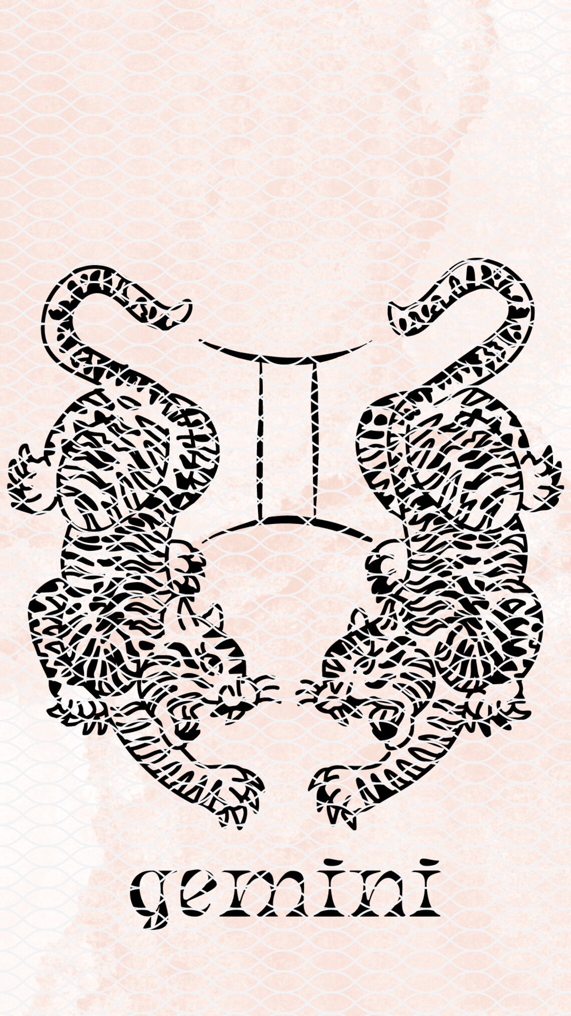 Gemini Zodiac Tigers Phone Background - Etsy
