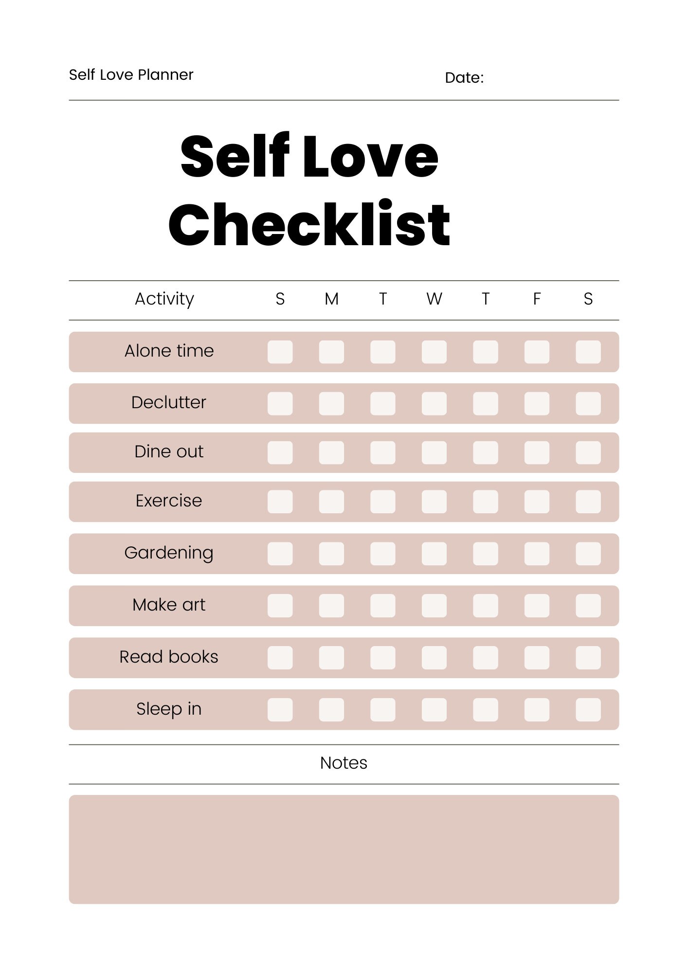 SELF LOVE PLANNER, Self Care Printable, Self Esteem, Self Love Question ...