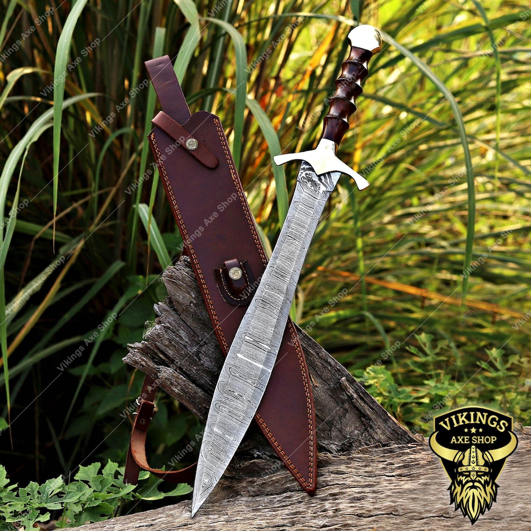 Custom Viking Sword in Unique Style, Damascus Steel Viking Sword Hand ...