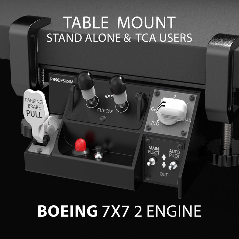 Boeing 7X7 2 Engine Flight Simulator Panel: Fuel Cutoff, Parking Brake ...