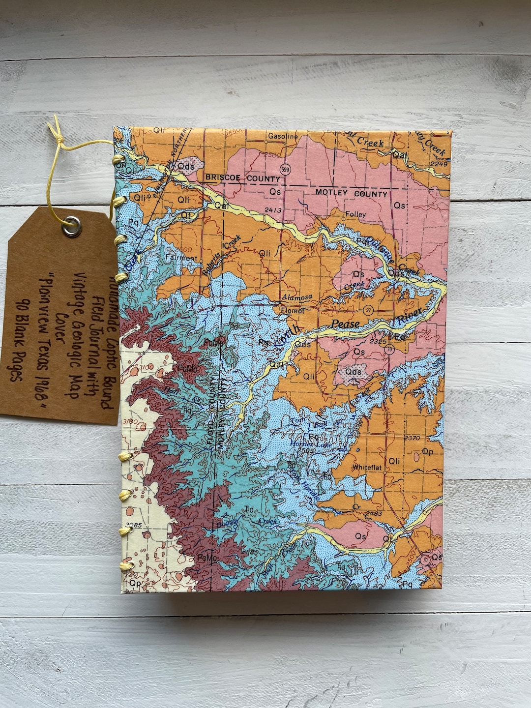 Vintage Geologic Map Handmade Field Journal Coptic Bound Notebook - Etsy