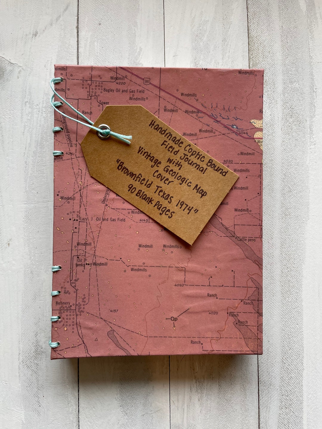 Vintage Geologic Map Handmade Field Journal Coptic Bound Notebook - Etsy