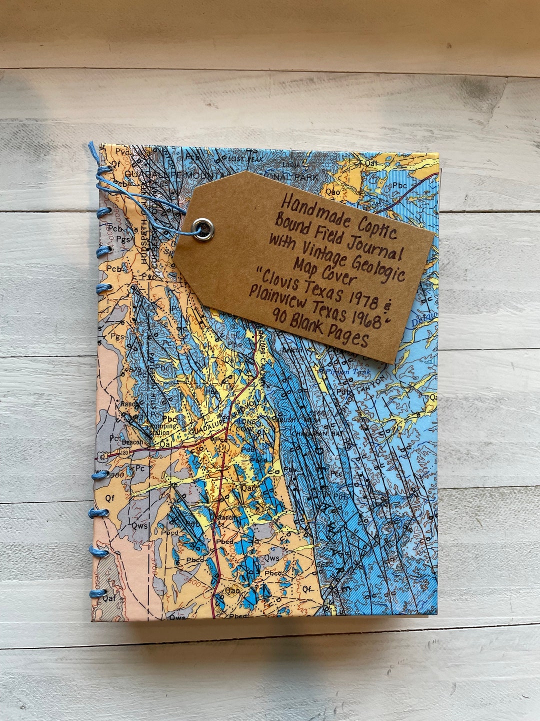 Vintage Geologic Map Handmade Field Journal Coptic Bound Notebook - Etsy