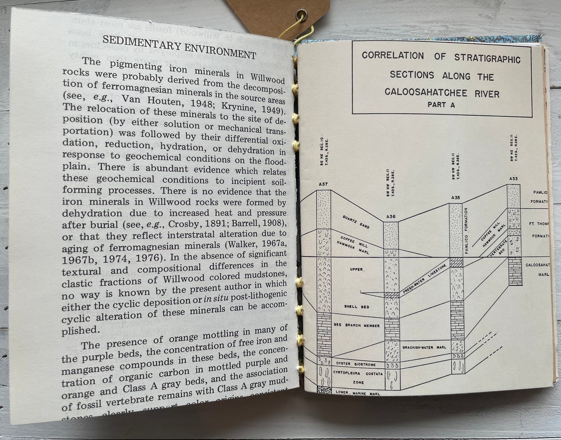 Vintage Geologic Map Handmade Field Journal Coptic Bound Notebook - Etsy