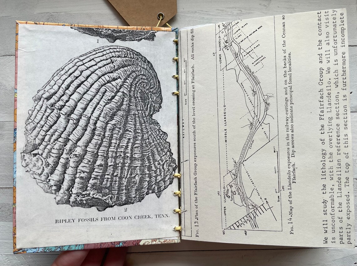 Vintage Geologic Map Handmade Field Journal Coptic Bound Notebook - Etsy