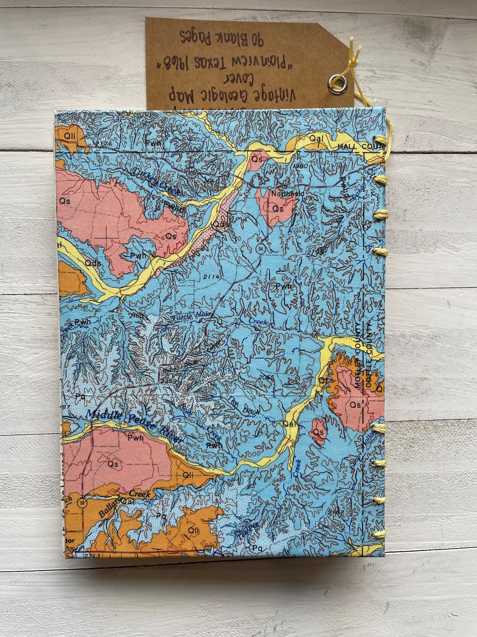 Vintage Geologic Map Handmade Field Journal Coptic Bound Notebook - Etsy