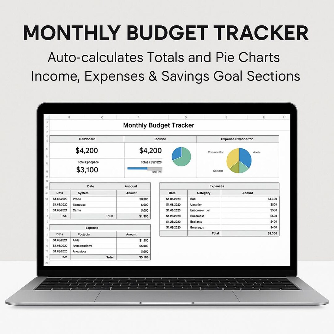 Monthly Budget Tracker Excel Template | Income & Expense Spreadsheet ...