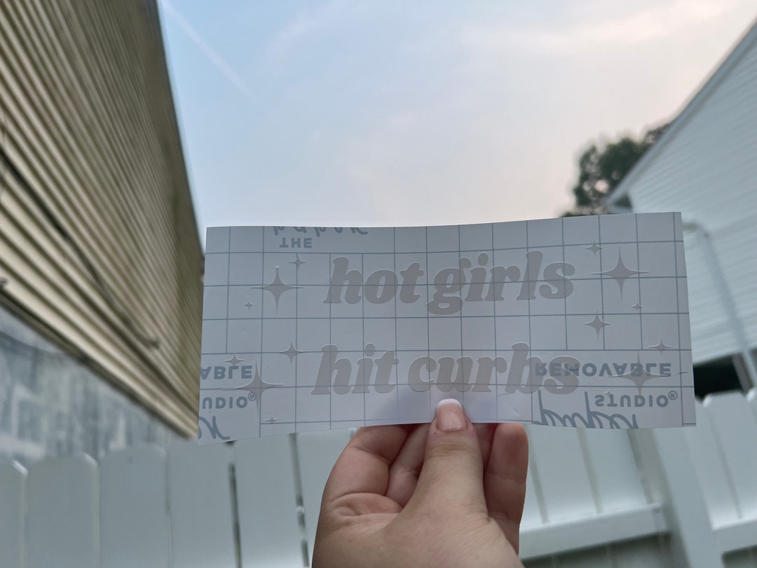Hot Girls Hit Curbs Bumper Sticker Funny Sparkle Car Sticker Witty ...