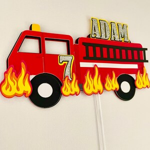 Fire Truck Cake Topper | Fireman Cake Topper | Fire Truck Birthday ...