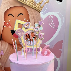 Girls Gamer Cake Topper | Video Game Cake Topper | Block Party | Pink ...