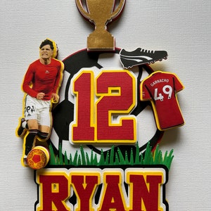 Manchester Soccer Cake Topper | Happy Birthday Soccer | Soccer Football ...