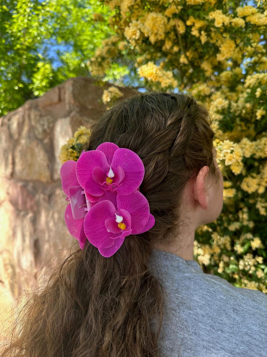 Realistic Purple Orchid Flower Claw Clip - Etsy