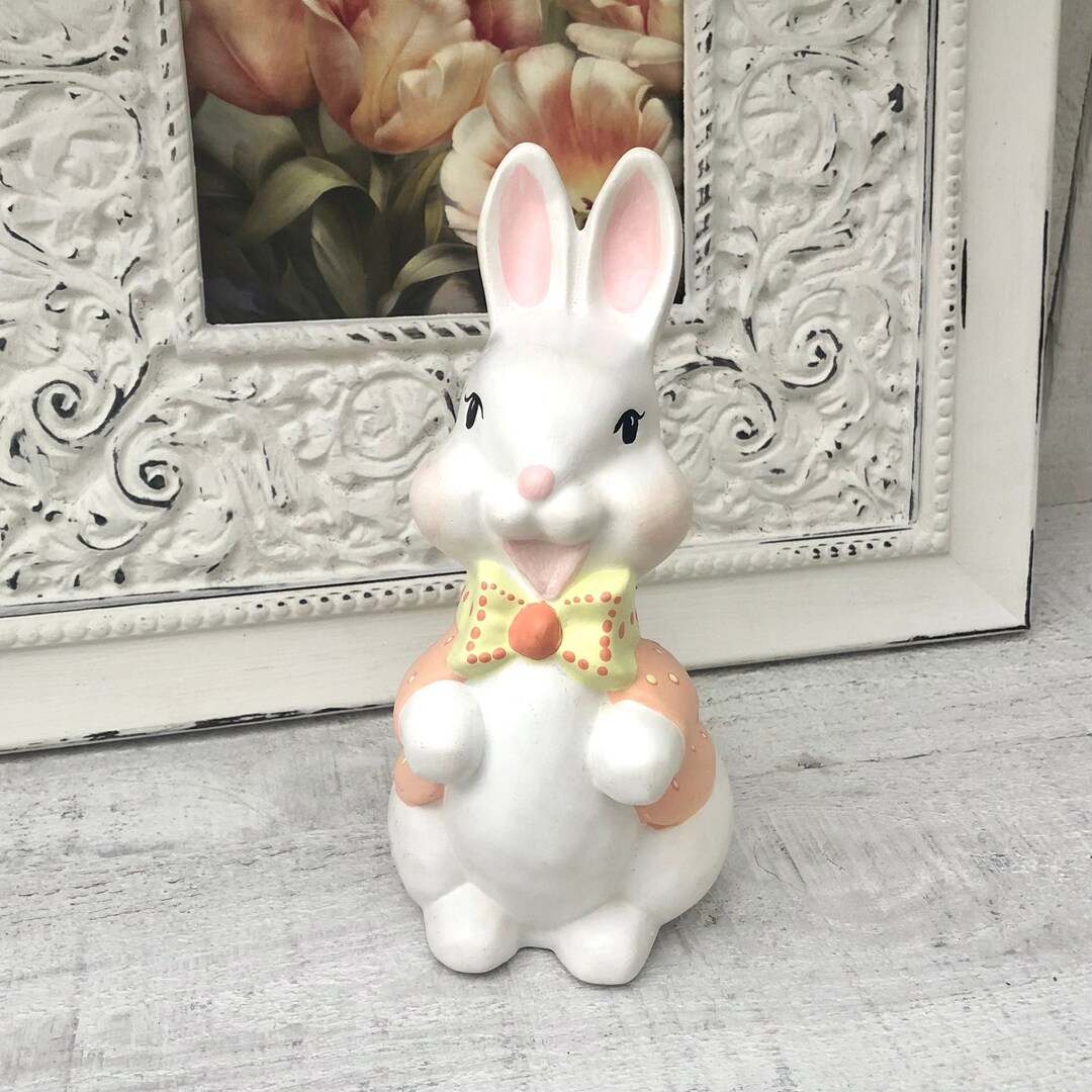 Vintage Hand Painted Ceramic Bunny - Etsy